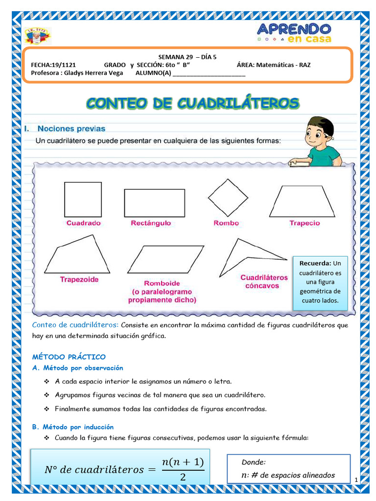 Semana 29 Dia 5 Conteo de Cuadrilateros | PDF | Rectángulo | Matemáticas