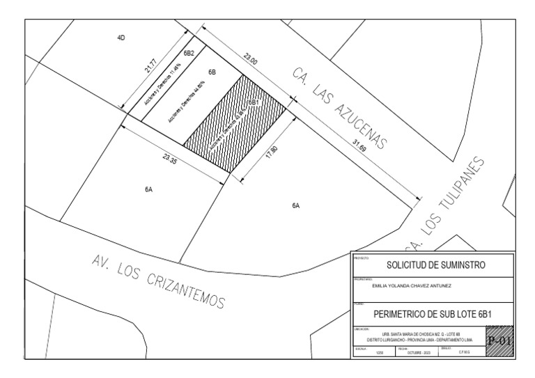 Plano Perimétrico Sub Lote 6B1 | PDF