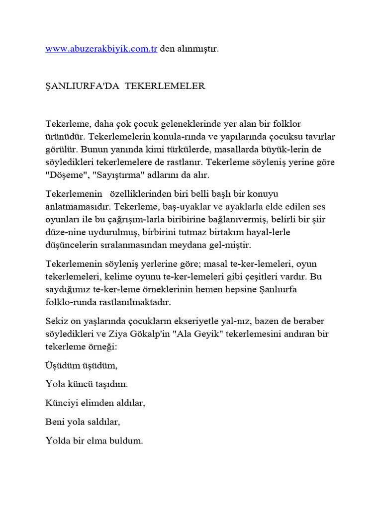 ,tekerlemeler | PDF