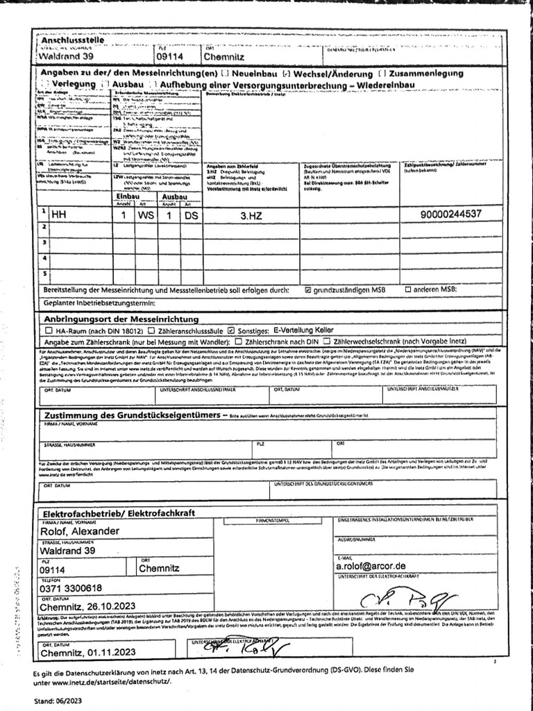 PV-Anlage Antrag INetz Unterschrift | PDF