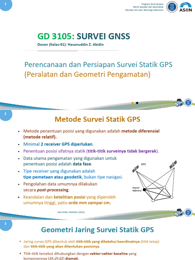 Survei GNSS 8 - Perencanaan Dan Persiapan Survei Statik GPS - 1 - 2023 | PDF