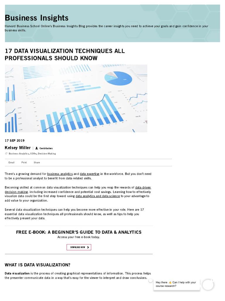 17 Important Data Visualization Techniques - HBS Online | PDF | Pie Chart | Scatter Plot