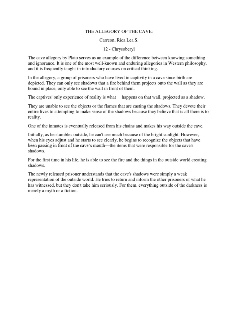The Allegory of The Cave | PDF