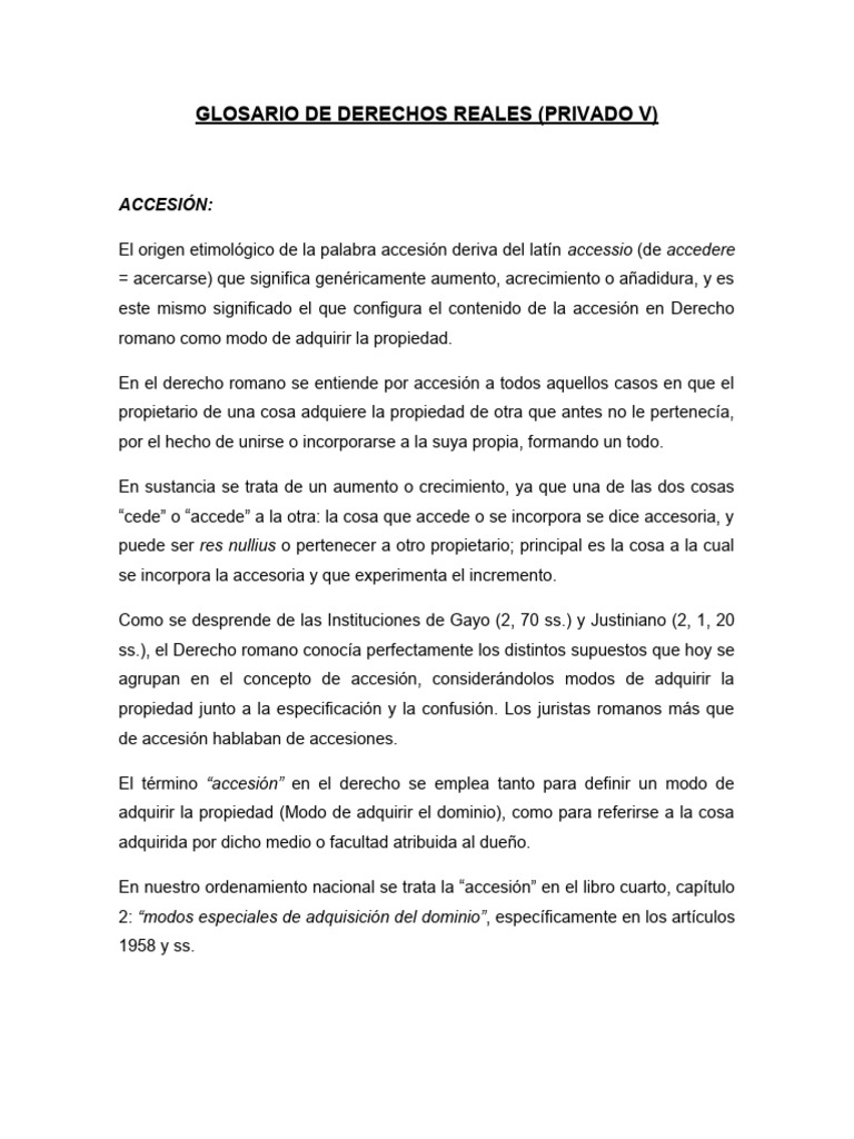 Glosario de Derechos Reales | PDF | Pagos | Propiedad