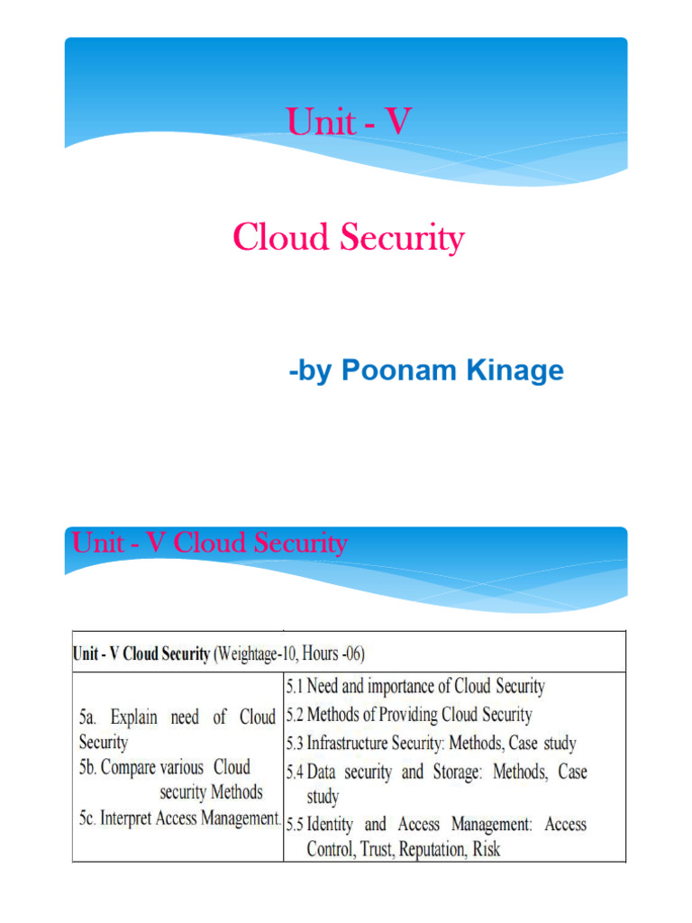 Unit - V Cloud Security - Part1 | PDF | Key (Cryptography) | Encryption