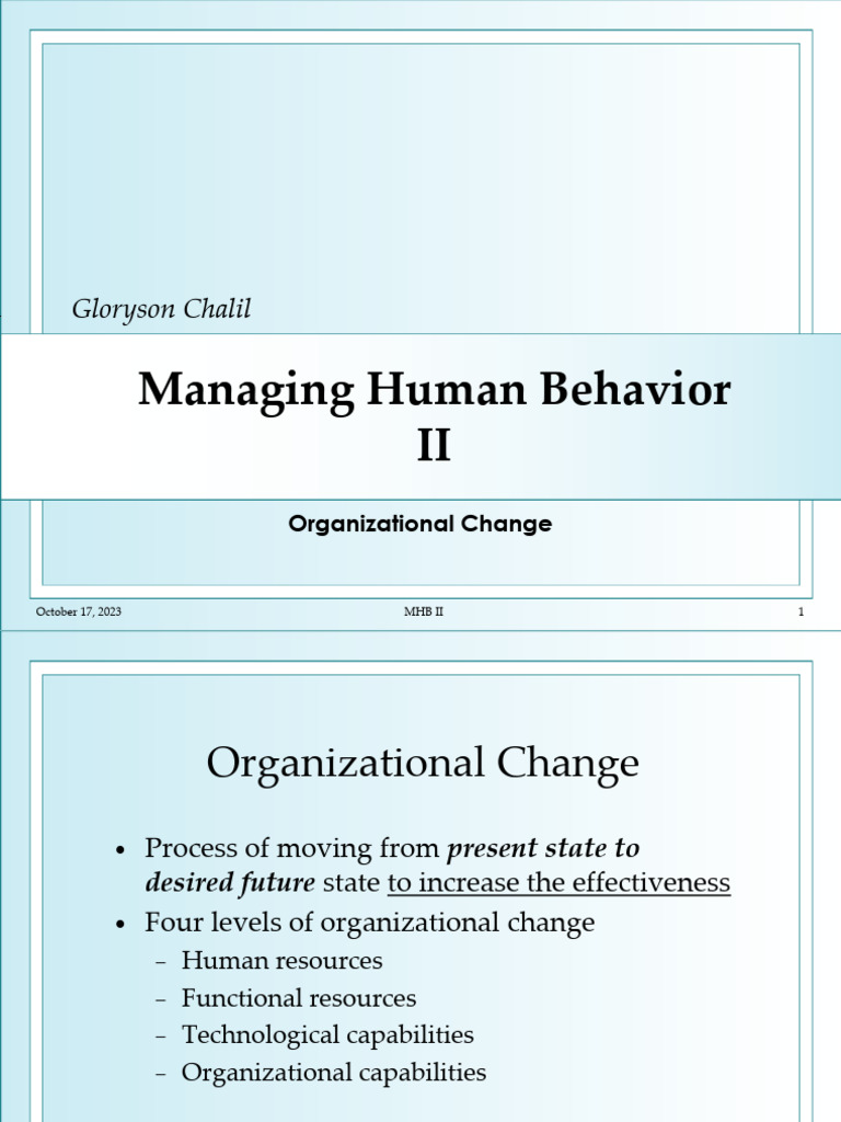 Ch10 Organisational Behavior | Download Free PDF | Change Management ...