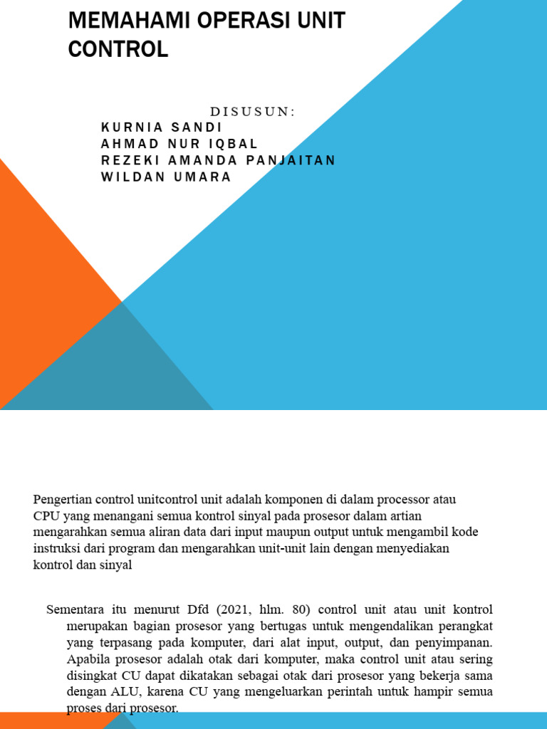 Fungsi dan Pengertian Control Unit | PDF