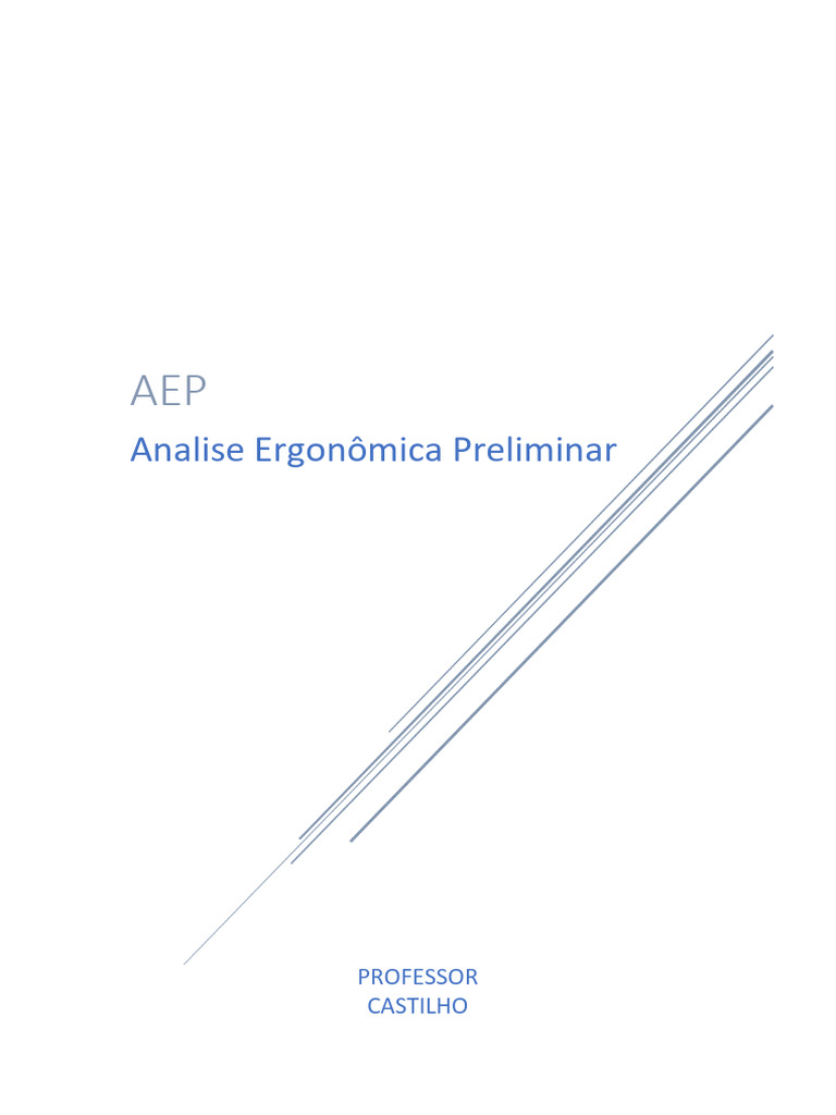 Aep Analise Ergonômica Preliminar | PDF | Fatores humanos e Ergonomia