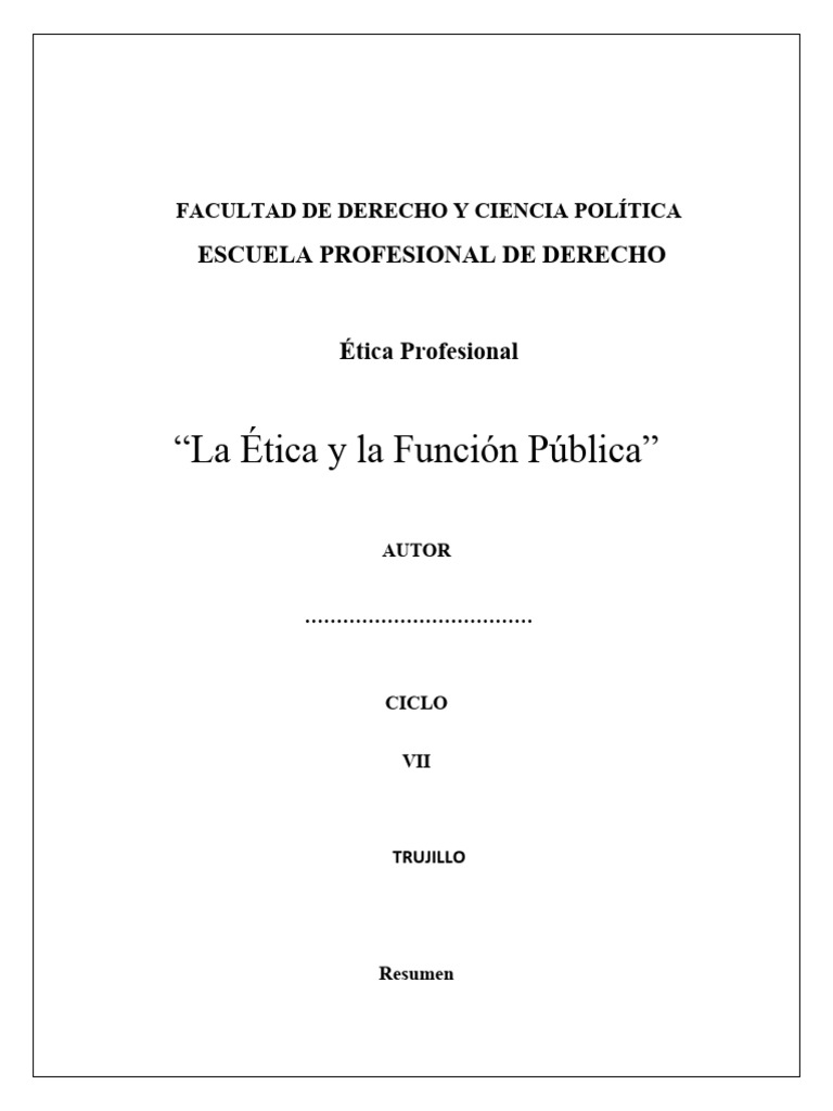 La ética Y La Función Pública Pdf Comportamiento Administración