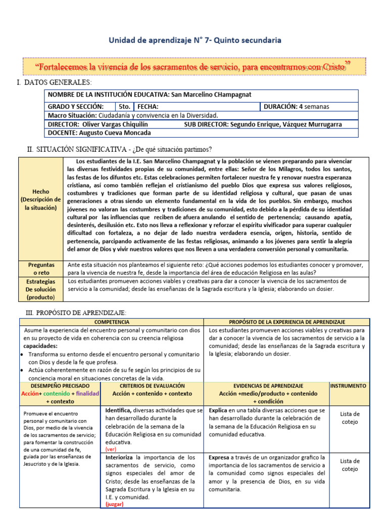 7ta Unidad de Aprendizaje - 5to | Descargar gratis PDF | Aprendizaje ... 7ta Unidad de Aprendizaje - 5to | Descargar gratis PDF | Aprendizaje ...