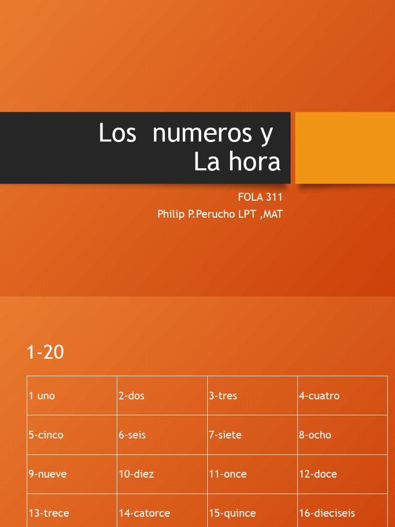 Los Numeros y La Hora | PDF