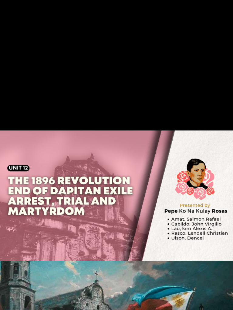 The 1896 Revolution End of Dapitan Exile Arrest Trial and Martyrdom ...
