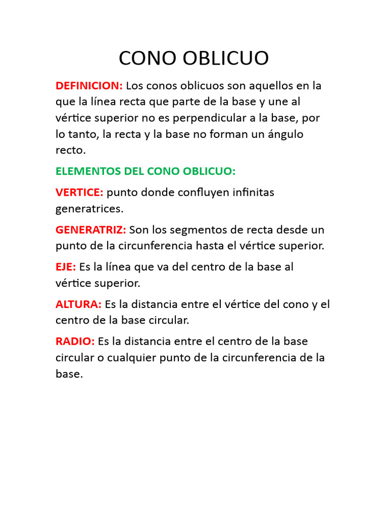 Cono Oblicuo | PDF