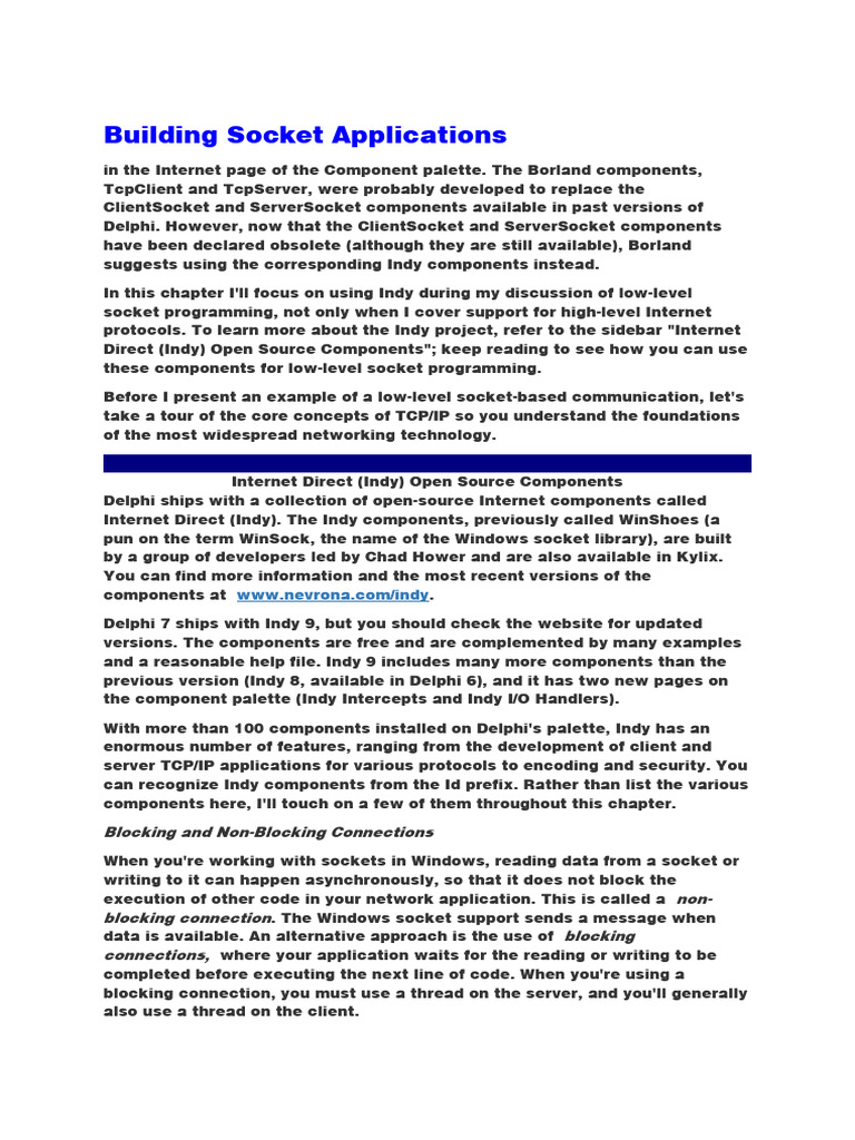 Building Socket Applications Pdf Port Computer Networking 0520