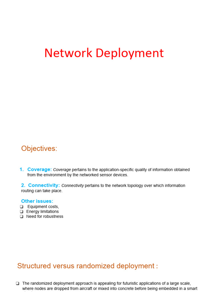 Network Deployment | PDF | Computer Network | Wireless Sensor Network