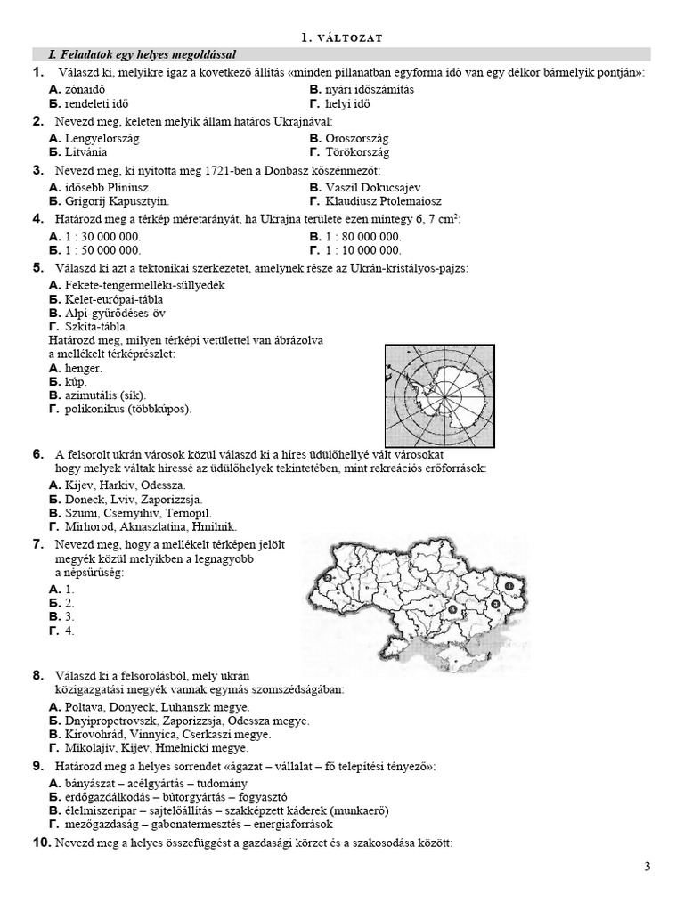 Foldrajz 01 Valtozat | PDF