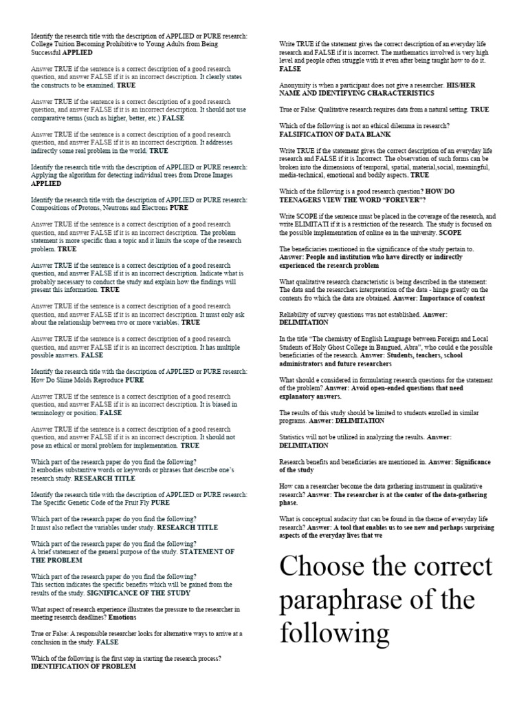 RESEARCH Q1 Written Work1 | PDF | Qualitative Research | Scientific Method