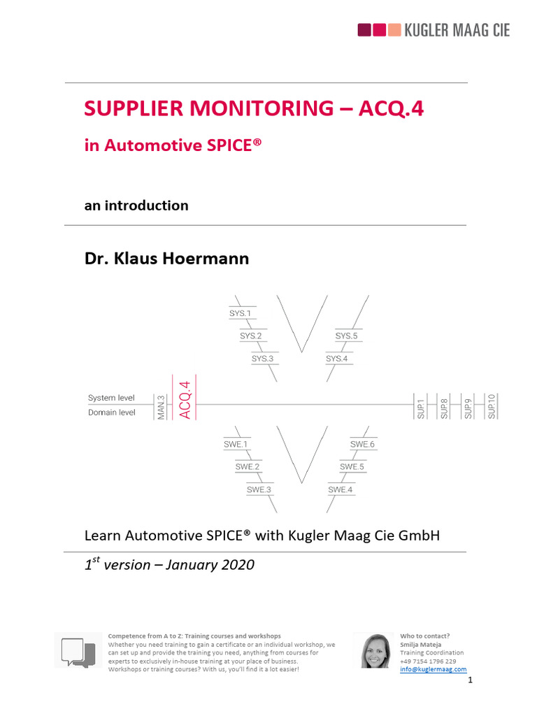 Kuegler Maag - Whitepaper Automotive-Spice Eng Acq4 Supplier Monitoring | PDF | Supply Chain | Risk