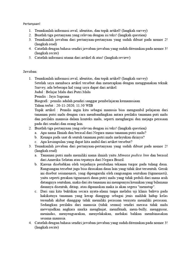 Bahasa Indonesia Tugas 1 Sesi 3 | PDF