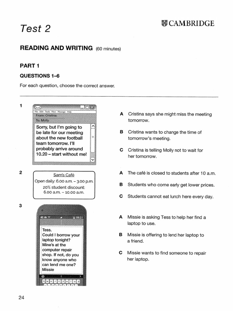 Test 2 - Ket - A2 | PDF