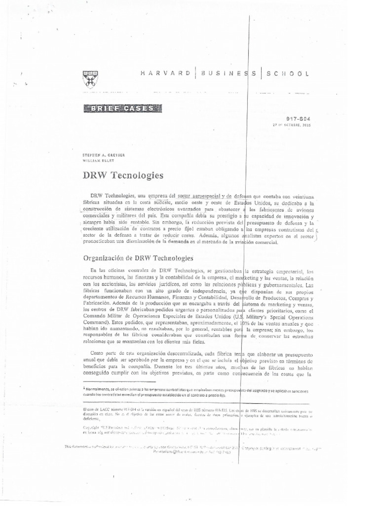 Analisis Caso DRW Tecnologies | PDF