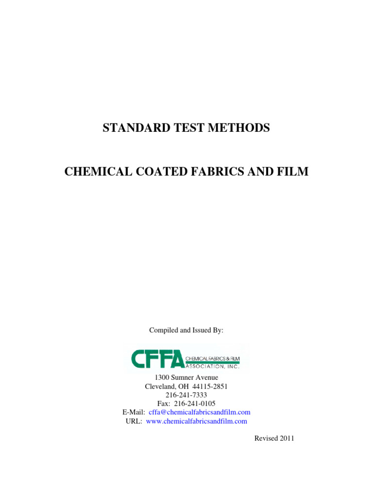 Standard Test Methods CFFA | PDF | Ultraviolet | Textiles