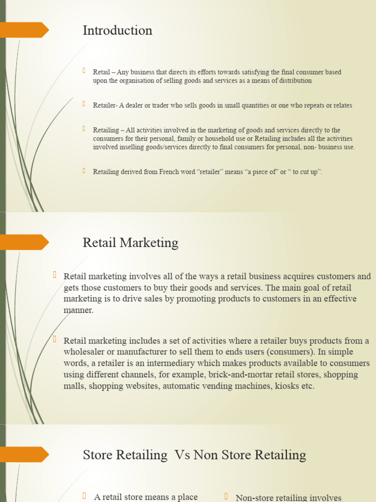 Unit 1 Role of Marketing in Retail | PDF | Retail | Marketing