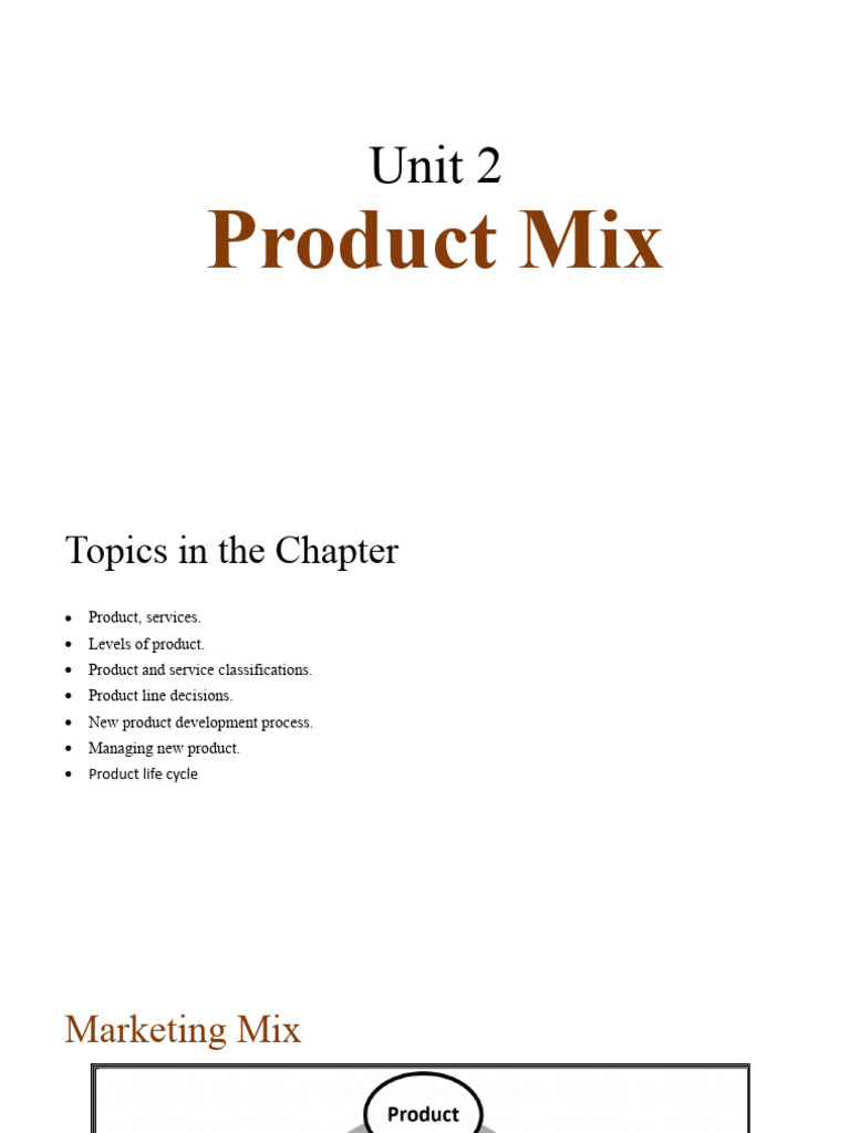 Unit 2 Product Mix | PDF | Product (Business) | Marketing