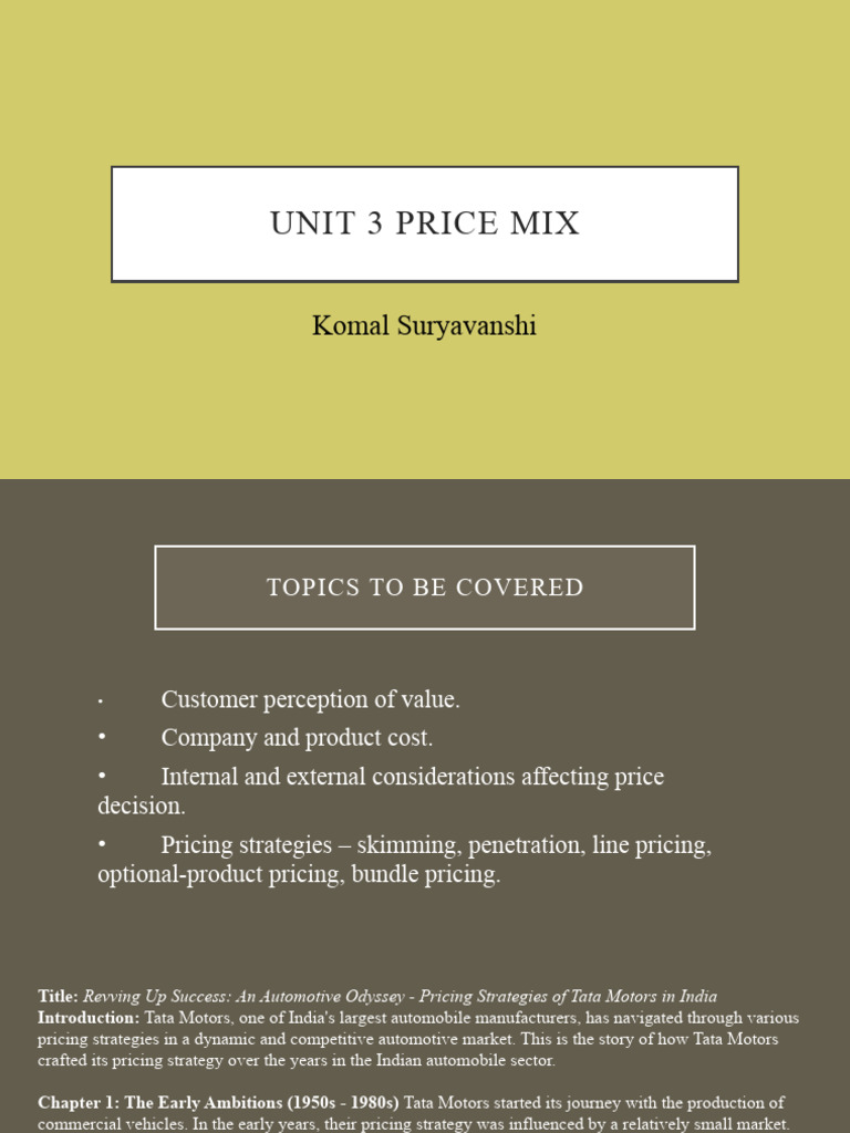 Unit 3 Price Mix | PDF | Pricing | Marketing