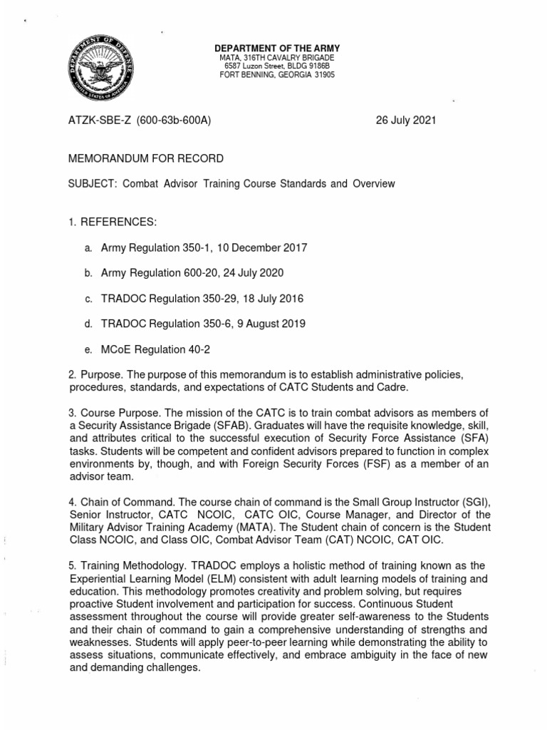 Combat Advisor Training Guide | PDF | Career & Growth