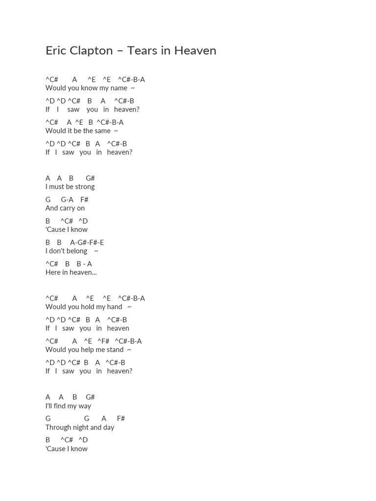 Eric Clapton - Tears in Heaven | PDF