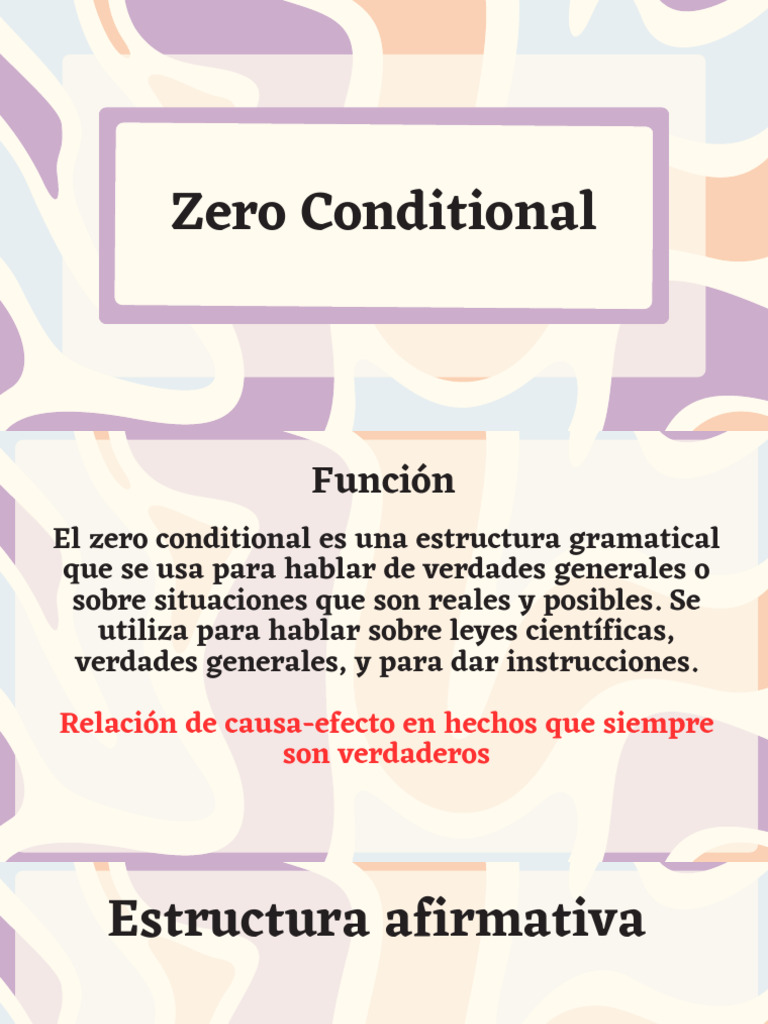 First Conditional and Zero Conditional | PDF | Asunto (gramática) | Verbo