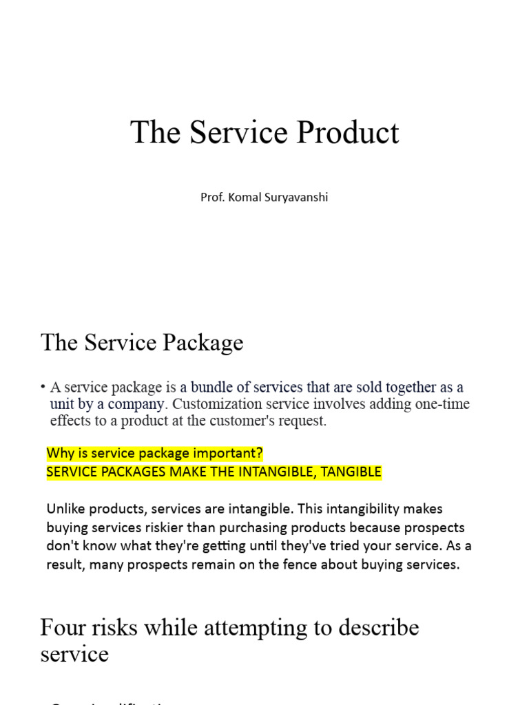 Understanding Service Packages and Development | PDF | Marketing ...