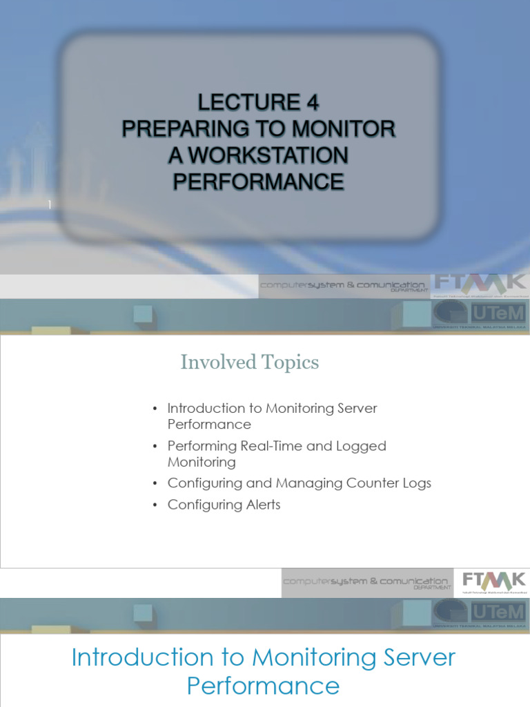 Lecture 4 - Preparing To Monitor A Workstation Performance | PDF ... Lecture 4 - Preparing To Monitor A Workstation Performance | PDF ...