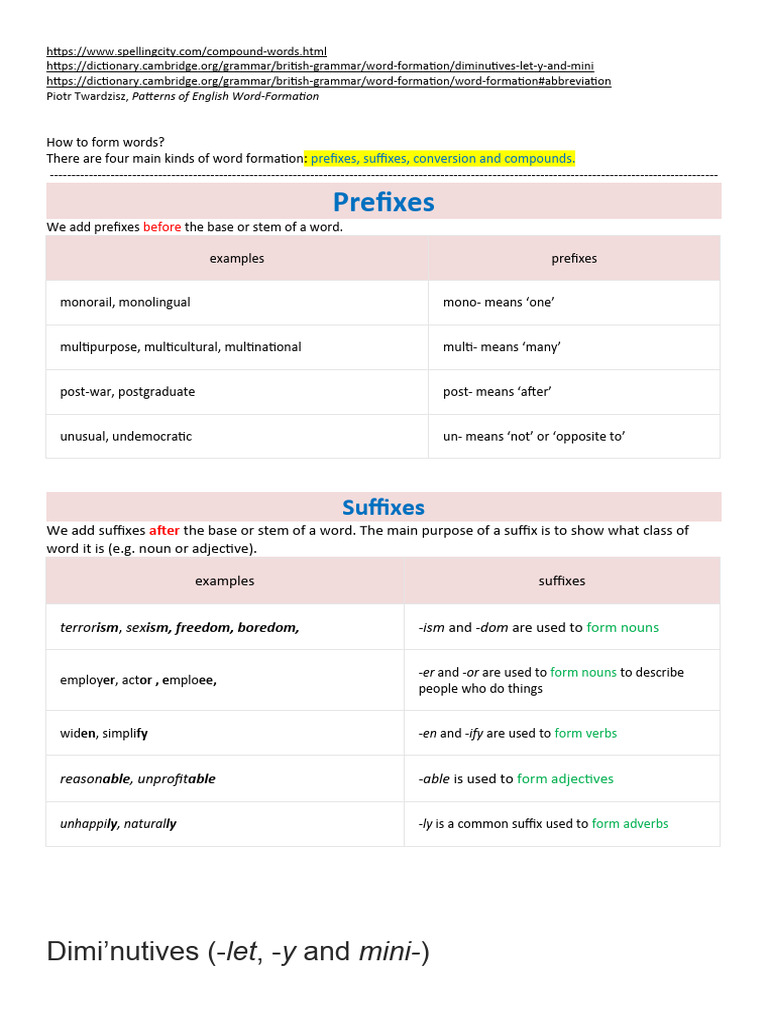 Word Formation | PDF | Acronym | Word
