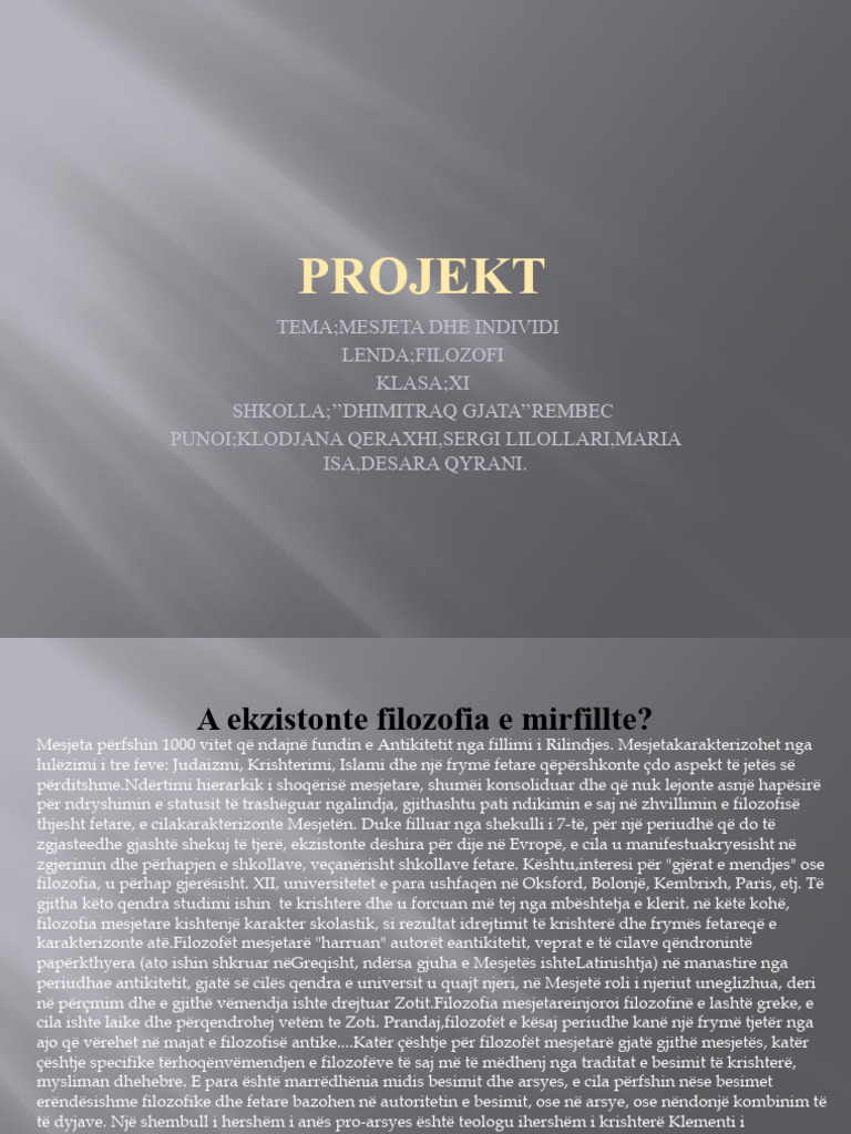 Projekt Filozofi | PDF