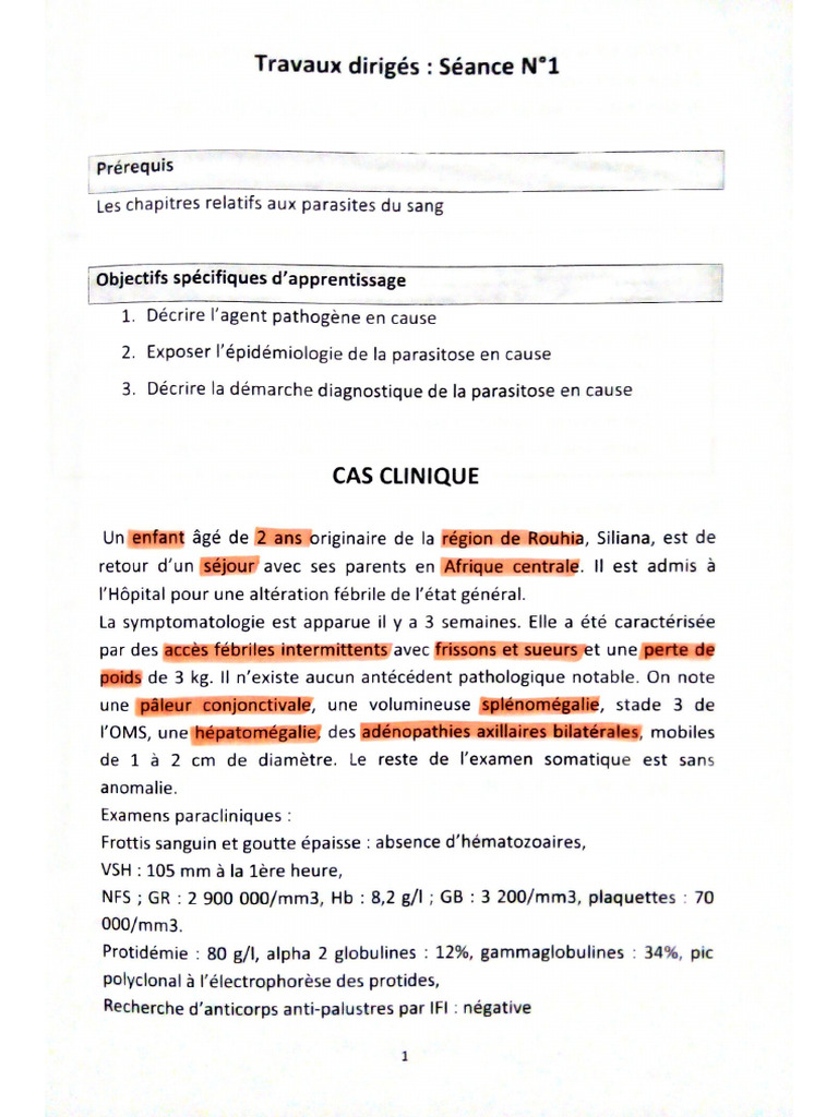 TD1 - Leishmanioses | PDF