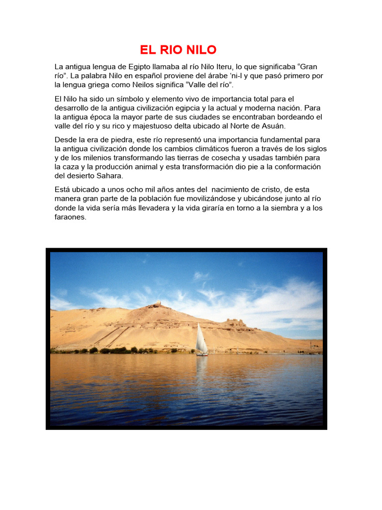 El Rio Nilo | PDF | Nilo | Egipto