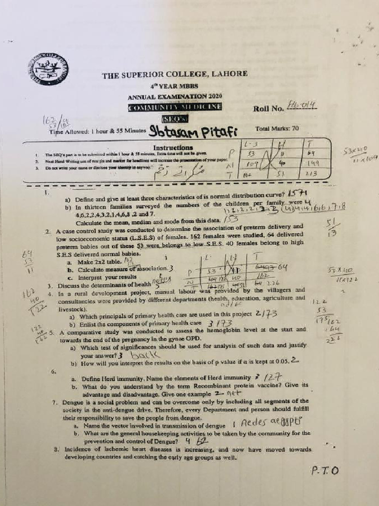 Community Medicine 2020 Proff Solved | PDF