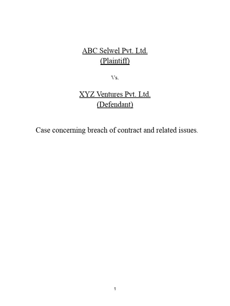 Moot Court Memorial (Civil) | PDF | Damages | Civil Law (Legal System)