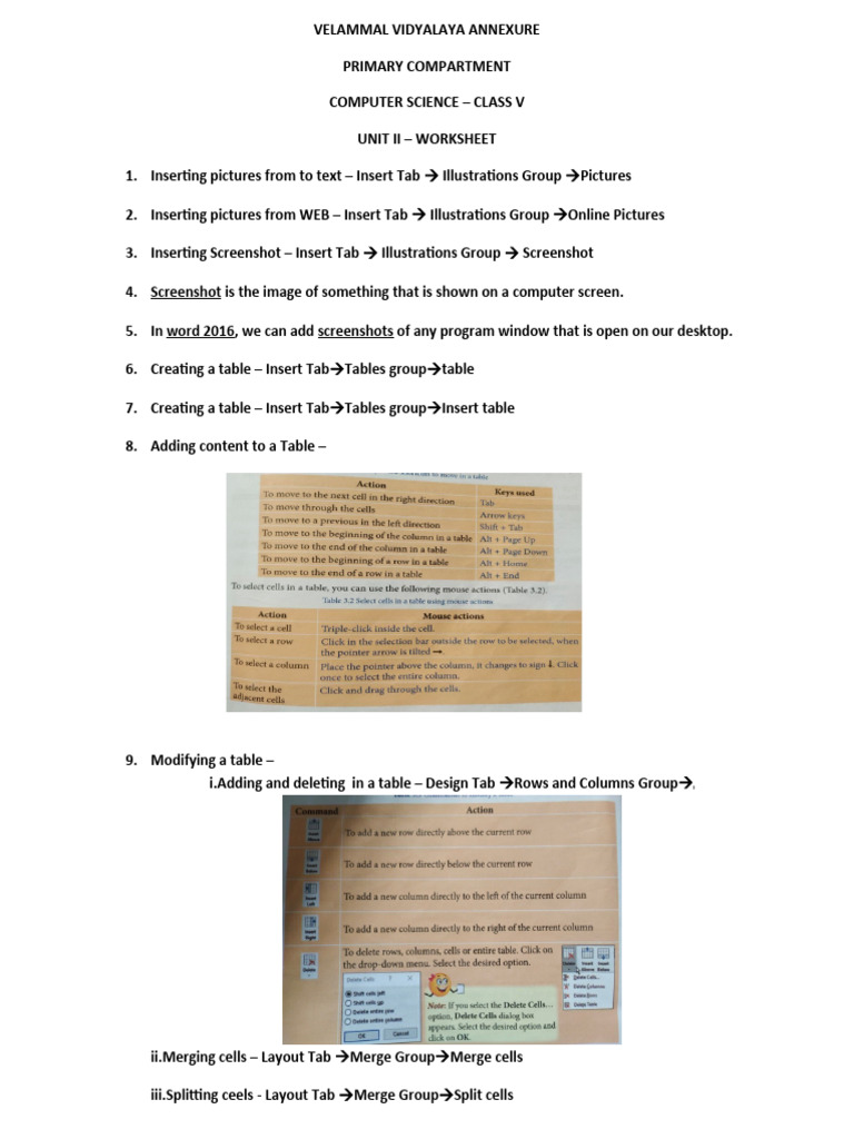 STD 5 Unit Ii - Computer Science Worksheet | PDF | Computers ...