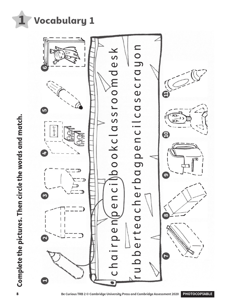 Be Curious 2 - Vocabulary Worksheet - Unit 1 - 1 | PDF