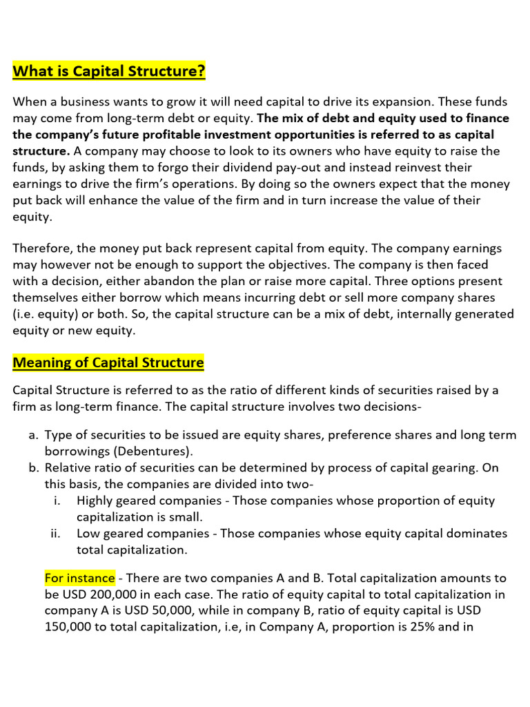 Capital Structure Planning | PDF | Capital Structure | Equity (Finance)