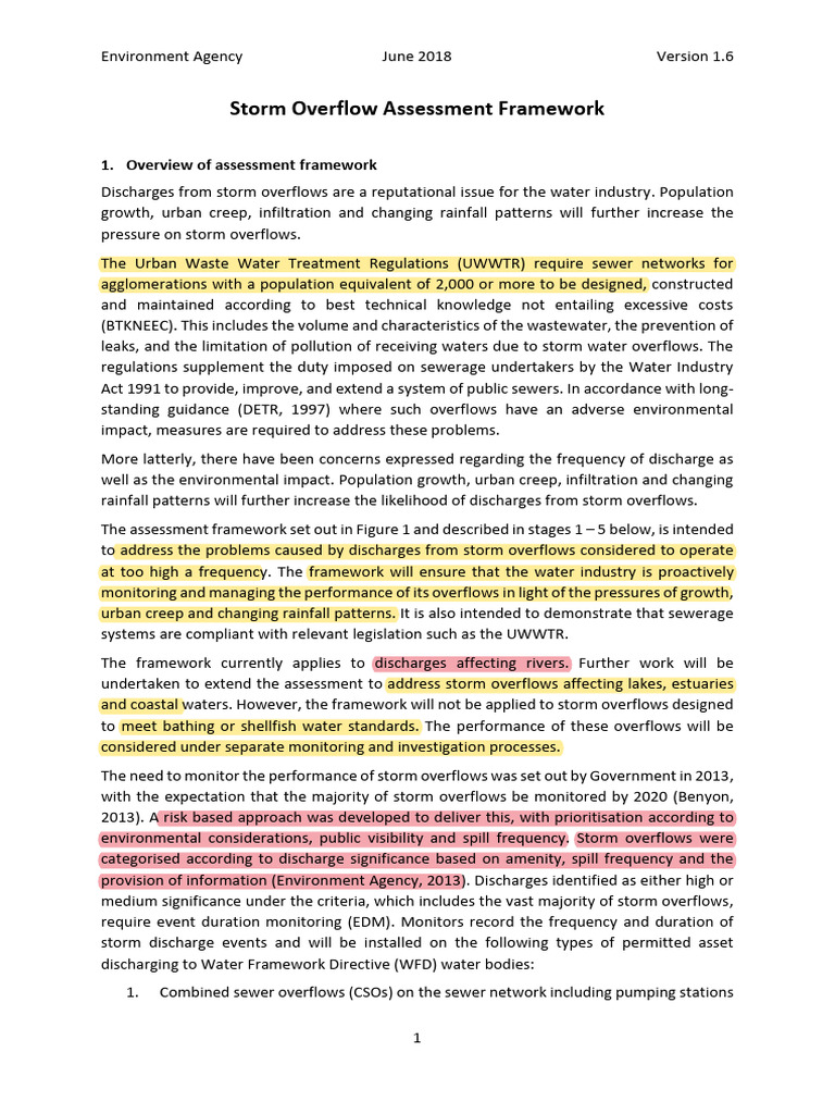 Storm Overflow Assessment Guide | PDF | Combined Sewer | Sewage Treatment