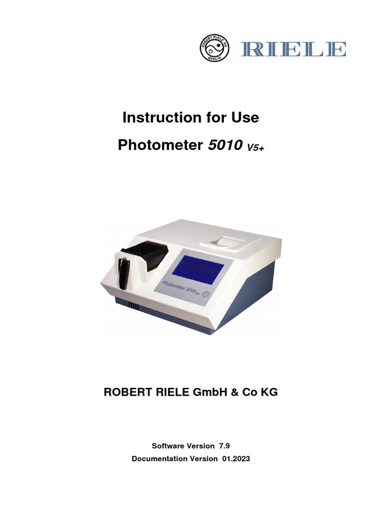Instruction For Use Photometer 5010: Robert Riele GMBH & Co KG | PDF | Vacuum Tube | Mains ...