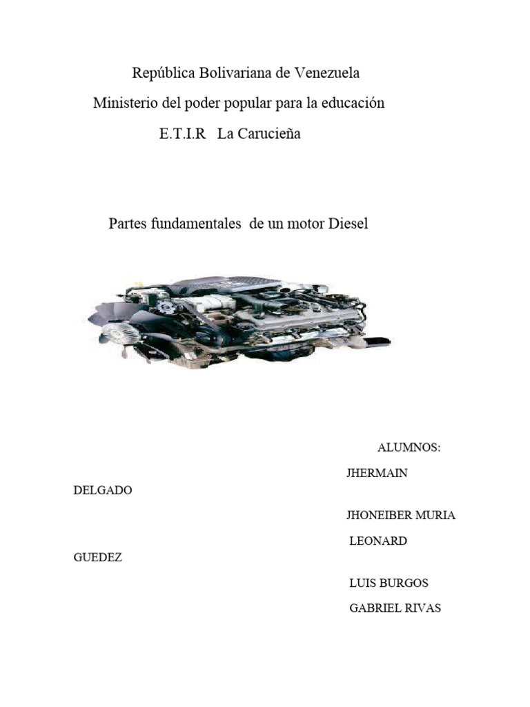 Parte Del Motor Diesel | PDF | Pistón | Motor de combustión interna