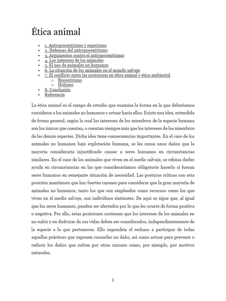 4.ética Animal. Entrada SEFA | PDF