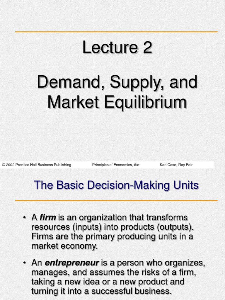 Chapter 2, Demand, Supply and Equilibrium | PDF | Supply (Economics) | Economic Equilibrium