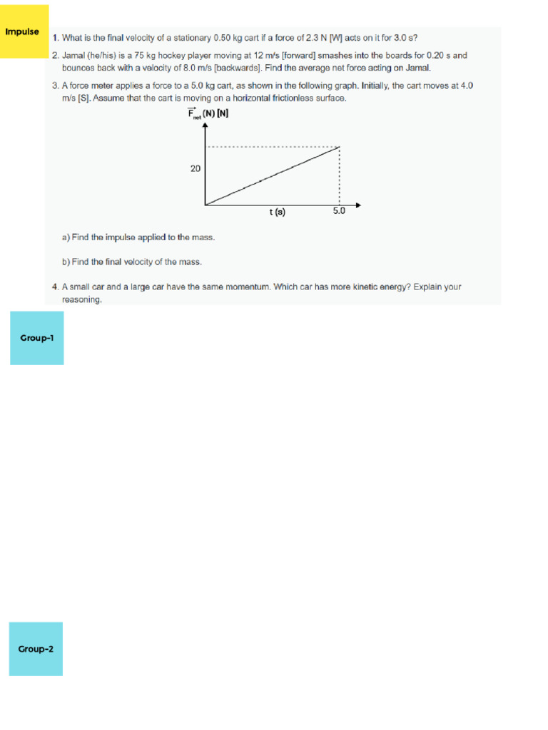 Momentum and Collision - Practice | PDF