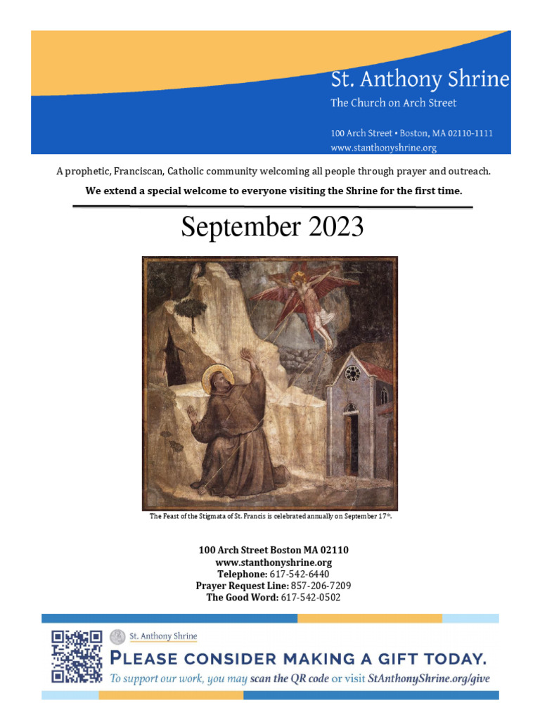 Bulletin September 2023 | PDF | Francis Of Assisi | Catholic Church